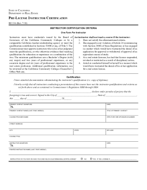 Fillable Online dre ca Licensing and Certification Forms Fax Email Print - pdfFiller