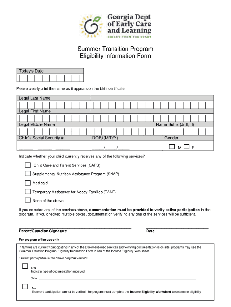 Fillable Online decal ga Rising Kindergarten STP Registration Form ...