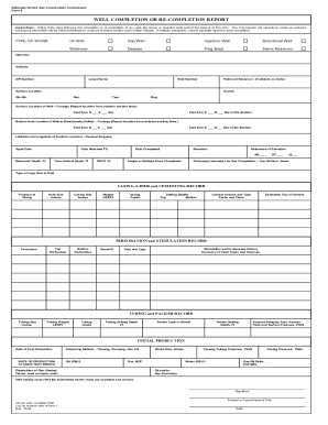 Fillable Online WELL COMPLETION OR RE-COMPLETION REPORT Fax Email Print ...