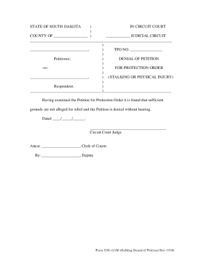 Fillable Online ujs sd Motion To Modify Temporary Protection Order ...