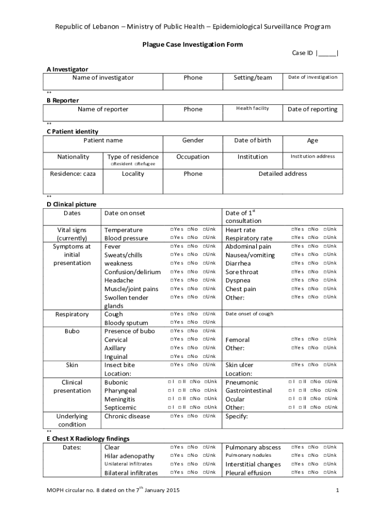 Fillable Online HTLV-1 case investigation form - MoPH Fax Email Print ...