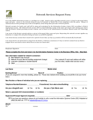 Fillable Online Network Services Request Form Fax Email Print - pdfFiller