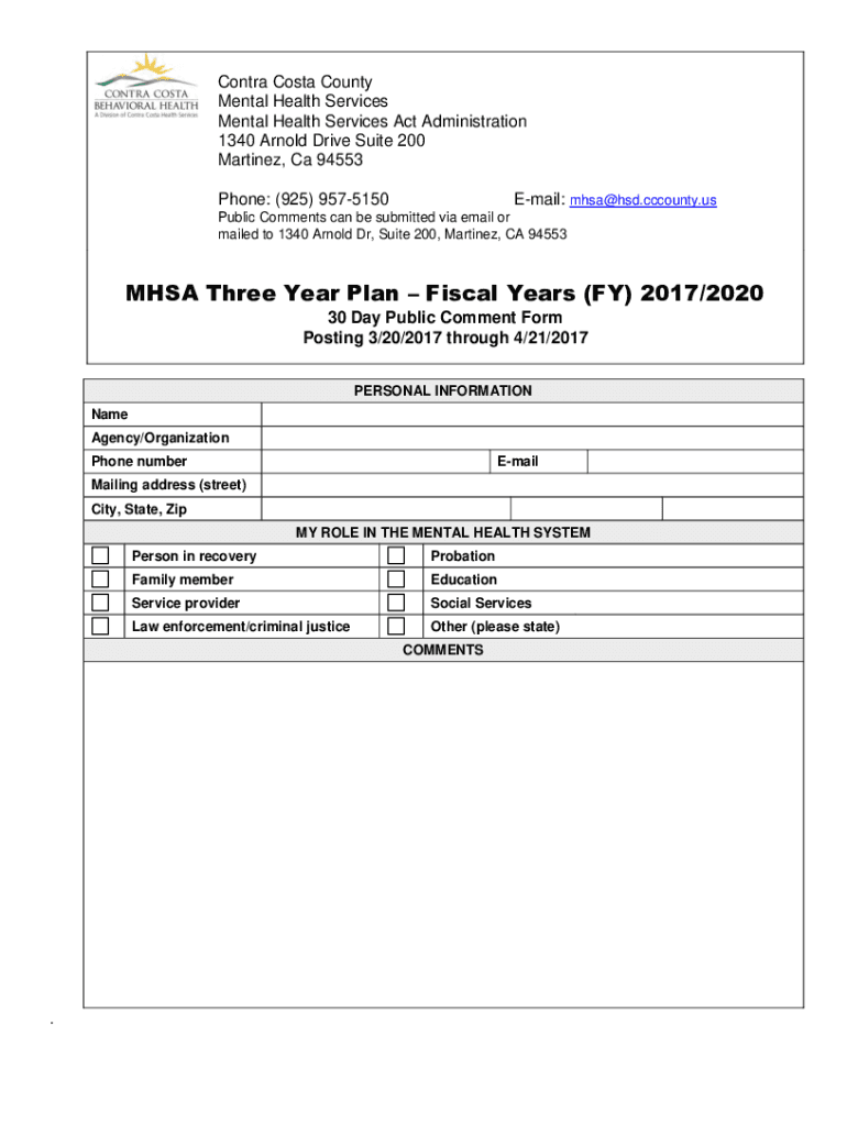 Fillable Online Mental Health Commission - Contra Costa Health Services ...