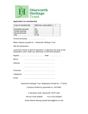 Fillable Online DHT membership form.doc Fax Email Print - pdfFiller