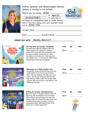 Fillable Online Science Night Book Order Form Fax Email Print - pdfFiller