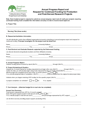 Fillable Online Annual Progress Report and Request for Continuing ...