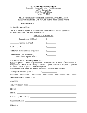 Fillable Online pistol-competition nra IP Air Pistol Sectional Fee ...