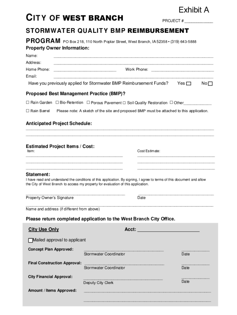 Fillable Online EXHIBIT 7.II MODEL WATER QUALITY MANAGEMENT PLAN (MODEL ...