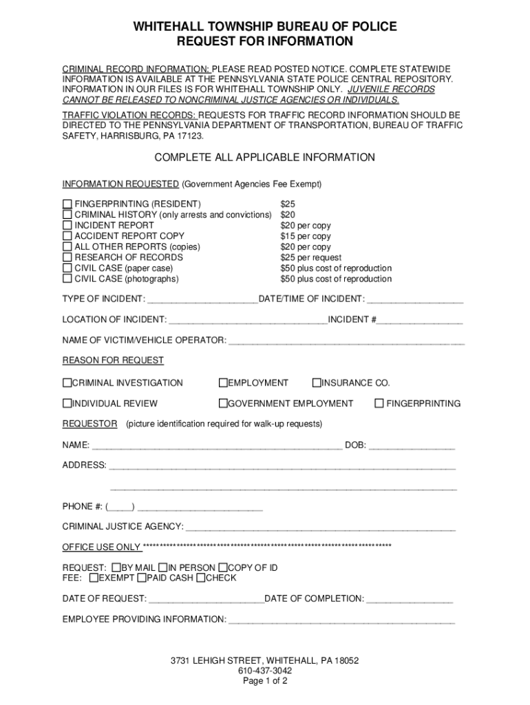 Fillable Online Pa State Police Call Log - gonk.motivivari.it Fax Email ...