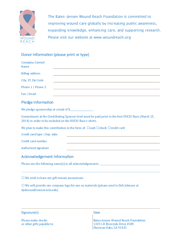 Fillable Online donor commitment form-corporate2014.docx Fax Email Print - pdfFiller