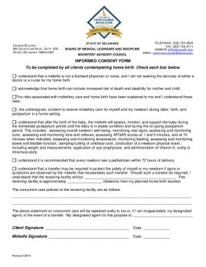 Fillable Online Midwife Informed Consent Form Fax Email Print - pdfFiller
