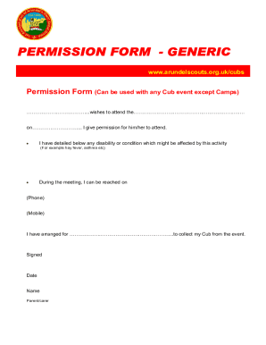 Fillable Online Generic Permission Form v1 Fax Email Print - pdfFiller