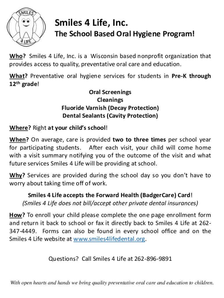 Fillable Online Smiles 4 Life, Inc Fax Email Print - pdfFiller
