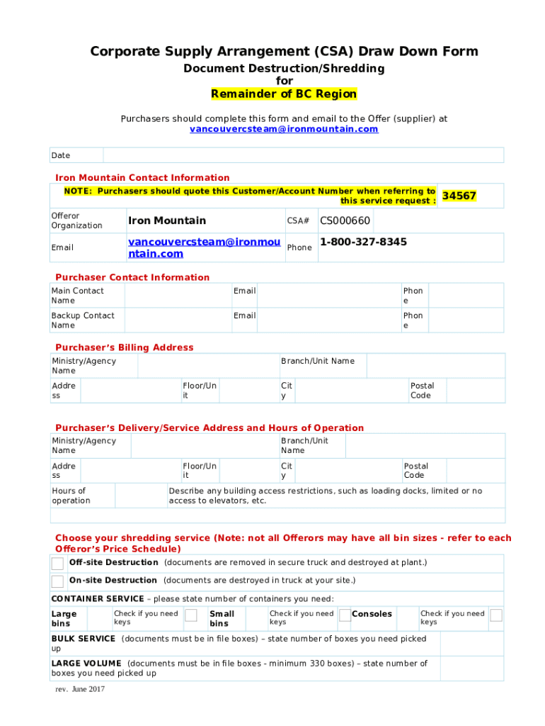 Document Destruction/Shredding Doc Template | pdfFiller