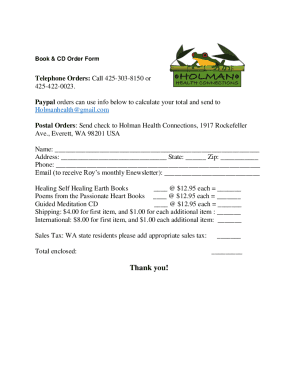 Fillable Online Book & CD Order Form Fax Email Print - pdfFiller