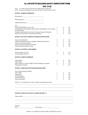 Fillable Online safety louisiana UL LAFAYETTE BUILDING SAFETY ...