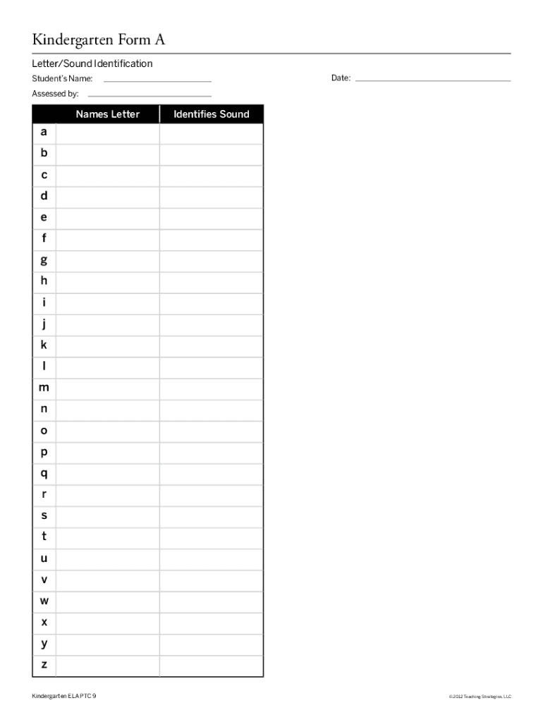 Fillable Online Kindergarten Form A Fax Email Print - pdfFiller