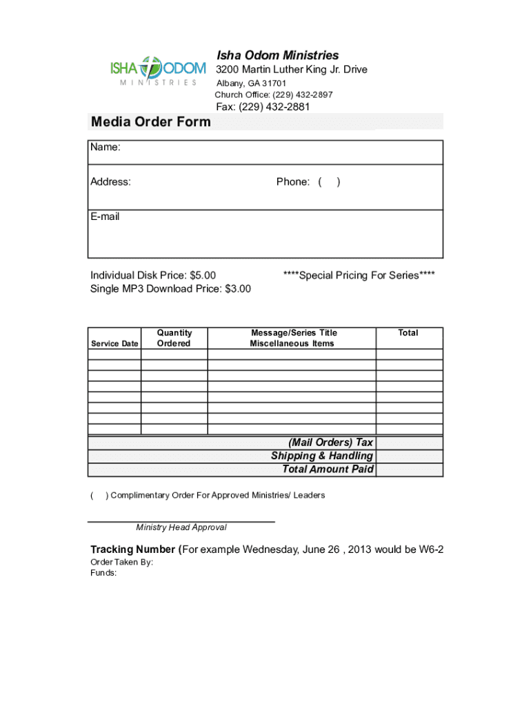 Fillable Online audio visual order form.xlsx Fax Email Print - pdfFiller