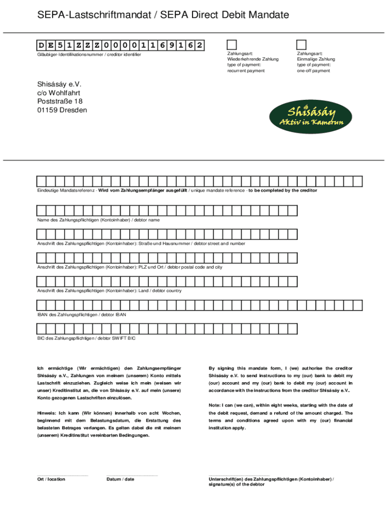 Fillable Online sepa creditor identifier germany - Hunkemller Corporate ...
