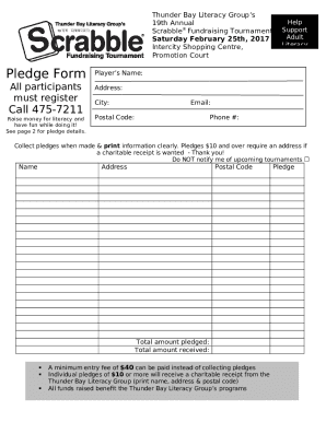 Pledge Card Template Word | pdfFiller