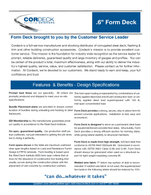 Fillable Online 6 Form Deck Load Tables - Cordeck Fax Email Print ...