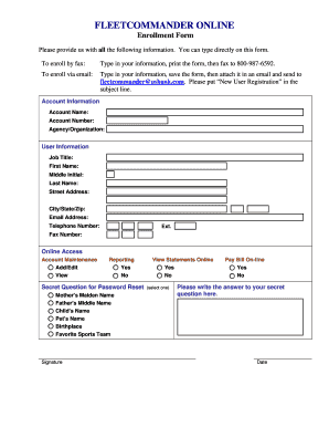 Fillable Online FCO Enrollement Form Fax Email Print - pdfFiller