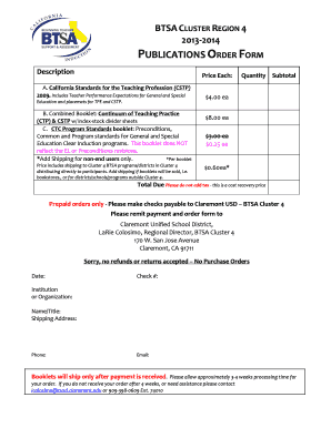 Fillable Online btsa ca CSTP Order Form - btsa ca Fax Email Print ...