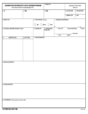 Fillable Online apd army DOCUMENTATION FOR PRODUCTIVITY CAPITAL ...