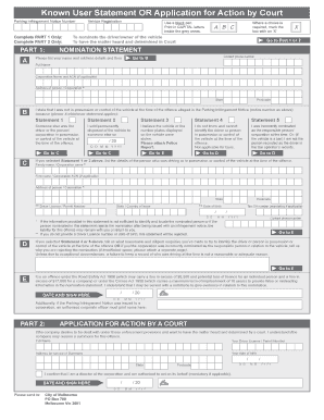 Known User Statement - City Of Melbourne - Melbourne Vic Gov - Fill and ...