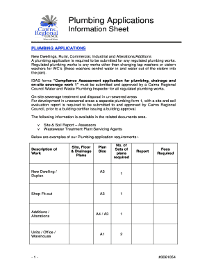Fillable Online Plumbing Applications Fax Email Print - pdfFiller