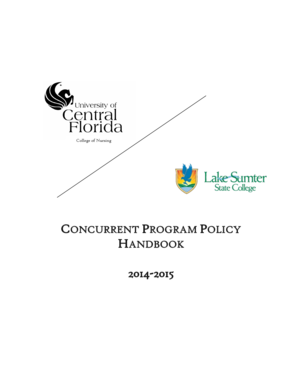 Fillable Online nursing ucf Concurrent program policy handbook ...