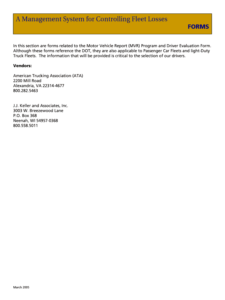 Fillable Online Motor Vehicle Drivers Annual Violation Report Fax Email ...