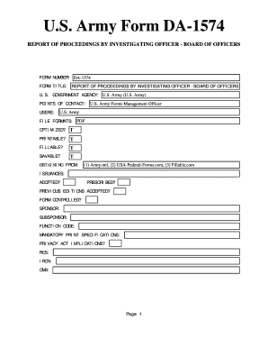 Da 1574 - Fill Online, Printable, Fillable, Blank | pdfFiller
