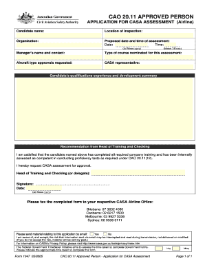 Fillable Online casa gov Application for CASA Assessment Fax Email ...
