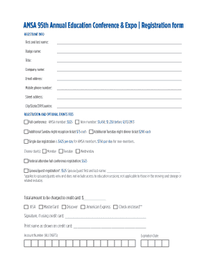 Fillable Online promover AMSA 95th Annual Education Conference & Expo ...