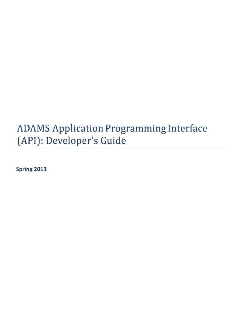 Fillable Online ADAMS Application Programming Interface Fax Email Print ...