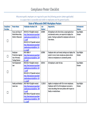 Fillable Online Compliance Poster Checklist Fax Email Print - pdfFiller