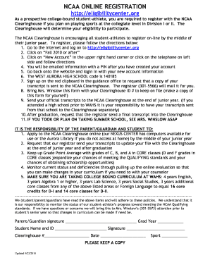 Fillable Online NCAA ONLINE REGISTRATION Fax Email Print - pdfFiller
