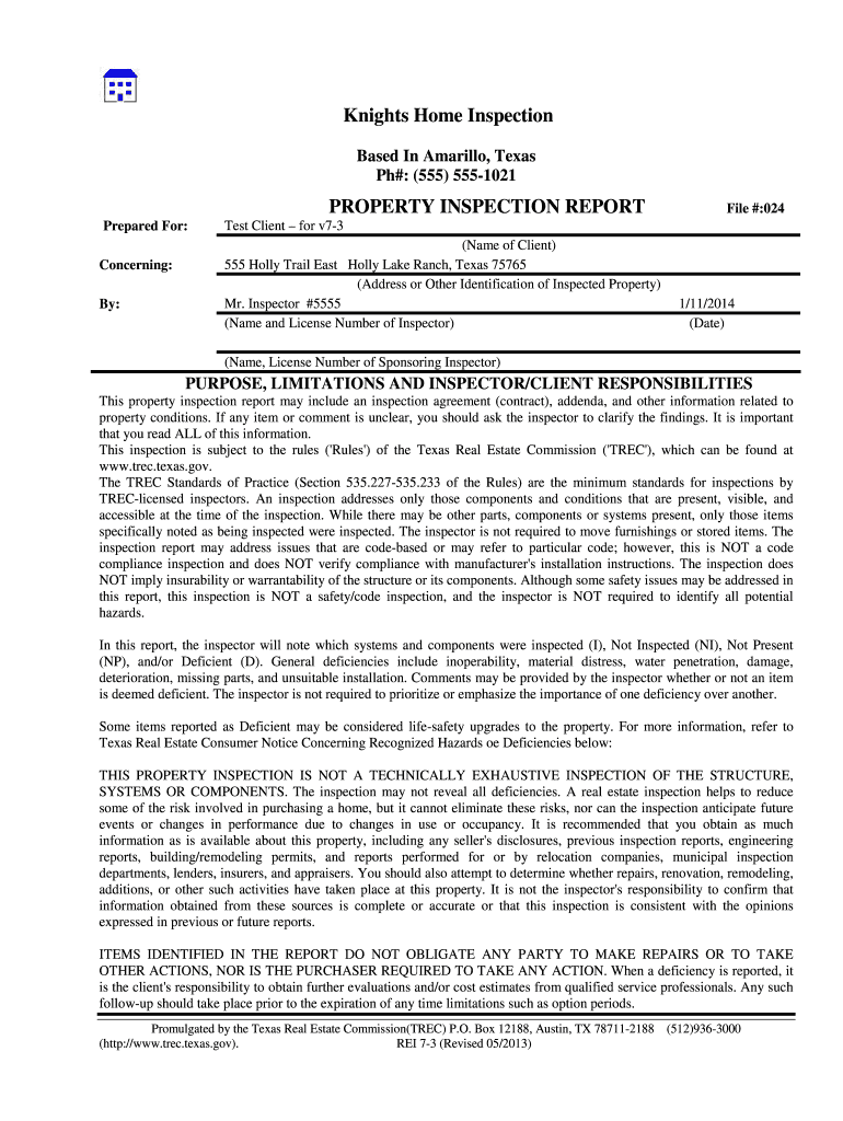 Fillable Online Knights Home Inspection Fax Email Print - pdfFiller