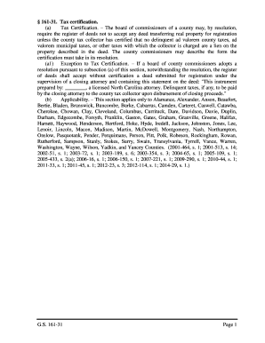 Fillable Online ncga state nc Chapter 161 - Register of Deeds. - North ...