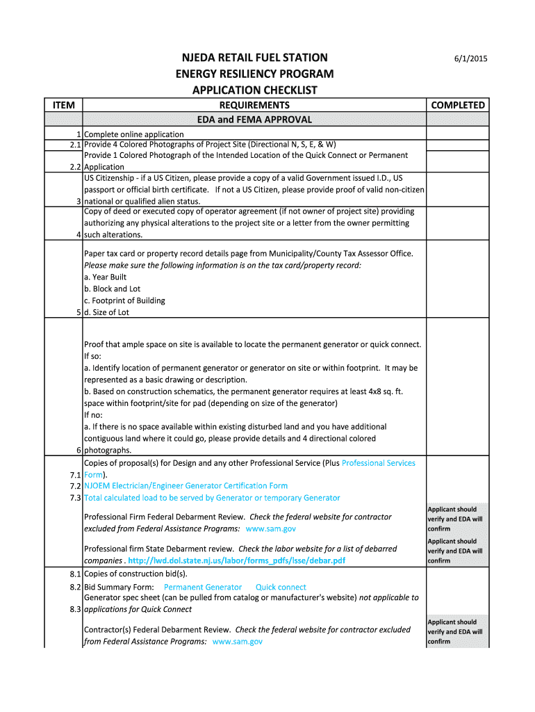 Fillable Online NJEDA RETAIL FUEL STATION Fax Email Print - pdfFiller