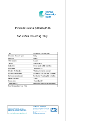 Fillable Online rcht nhs Non Medical Prescribing Policy - the Royal ...