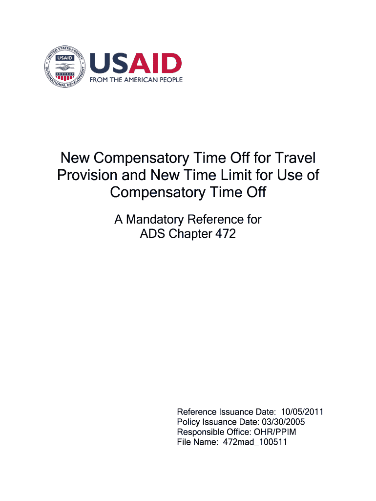 Fillable Online New Compensatory Time Off for Travel Fax Email Print ...