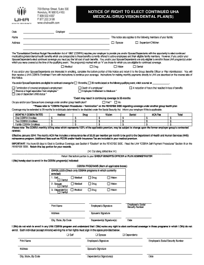 Fillable Online COBRA-Right to Elect Form - UHA Fax Email Print - pdfFiller