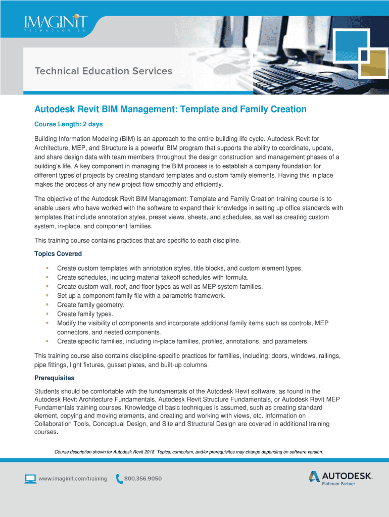 Fillable Online Autodesk Revit BIM Management: Template and Family ...