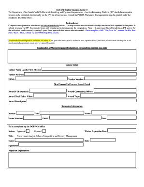 Fillable Online usgs DOI IPP Waiver Request Form v7 The Department of ...