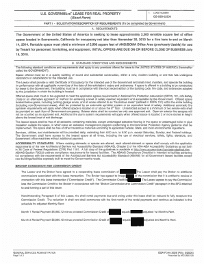 Fillable Online gsa US GOVERNMh.if LEASE FOR REAL PROPERTY (Short Form ...