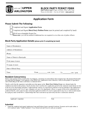 Fillable Online Block Party Permit 2013 fillabledocx Engineering ...