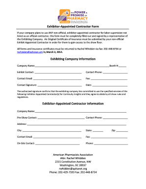 Fillable Online aphameeting EAC (Exhibitor Appointed Contractor) Form Fax Email Print - pdfFiller