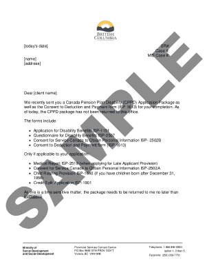 Fillable Online CPPD Package & Consent to Deduct and Payment Form ...